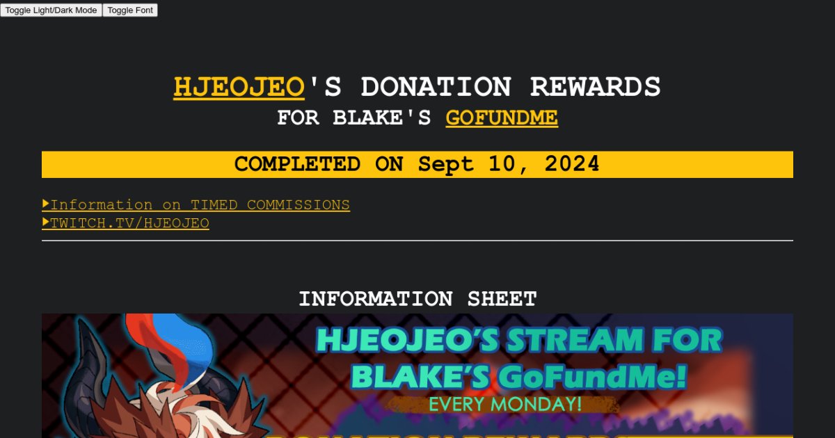 DONATION REWARDS