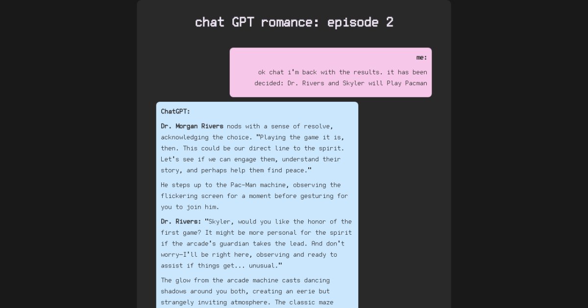 chat gpt romance