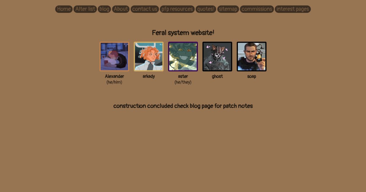 The web site of feralssystem