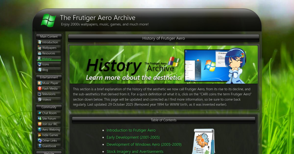 Frutiger Aero Archive - History