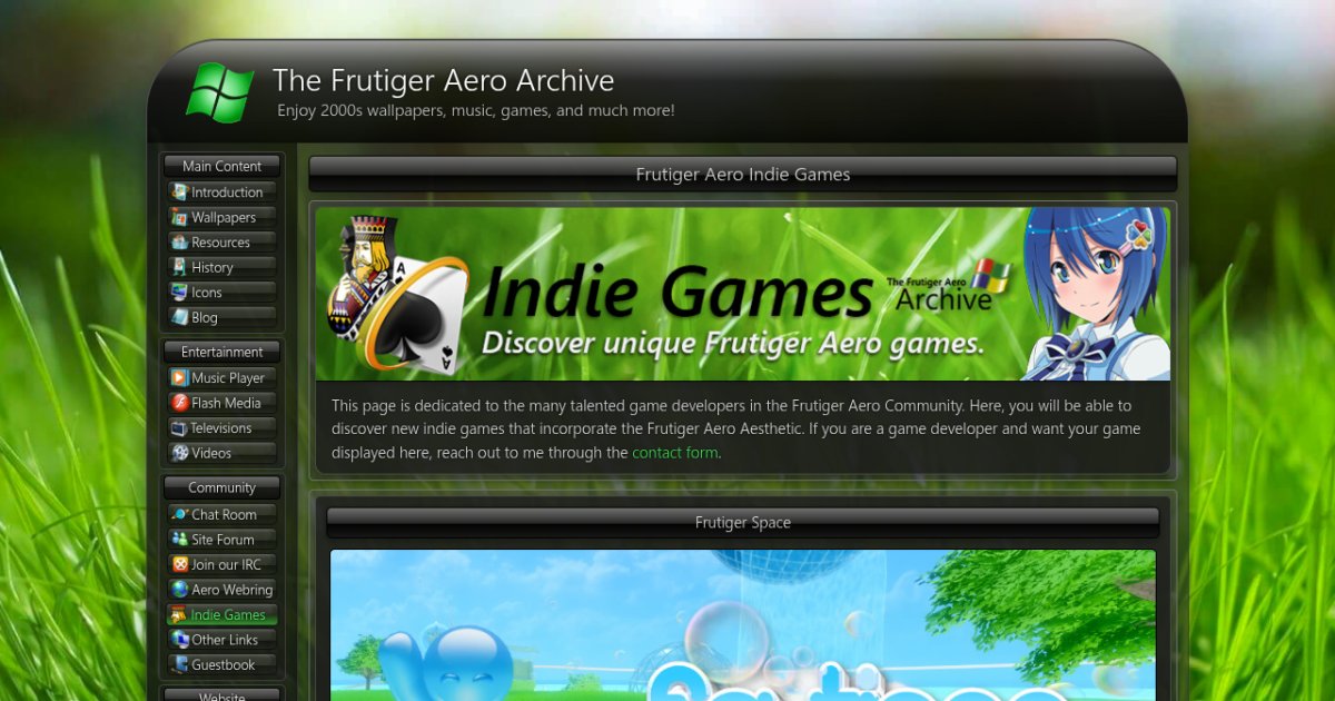 Frutiger Aero Archive - Indie Games