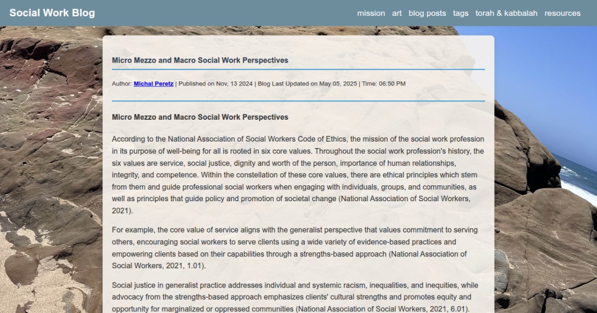 Micro Mezzo and Macro Social Work Perspectives