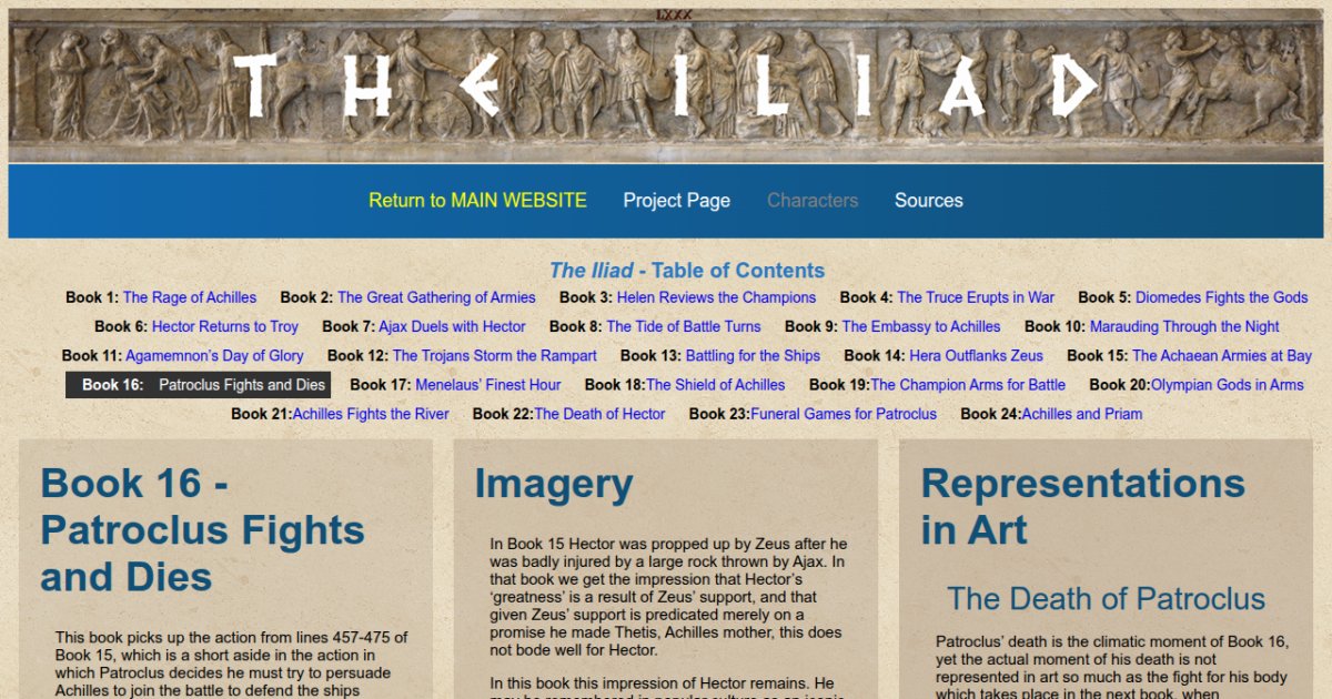 The Iliad Book 16 - Summary