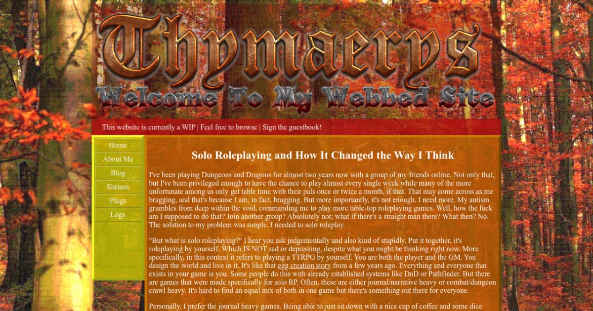 Thymaerys | Solo Roleplaying