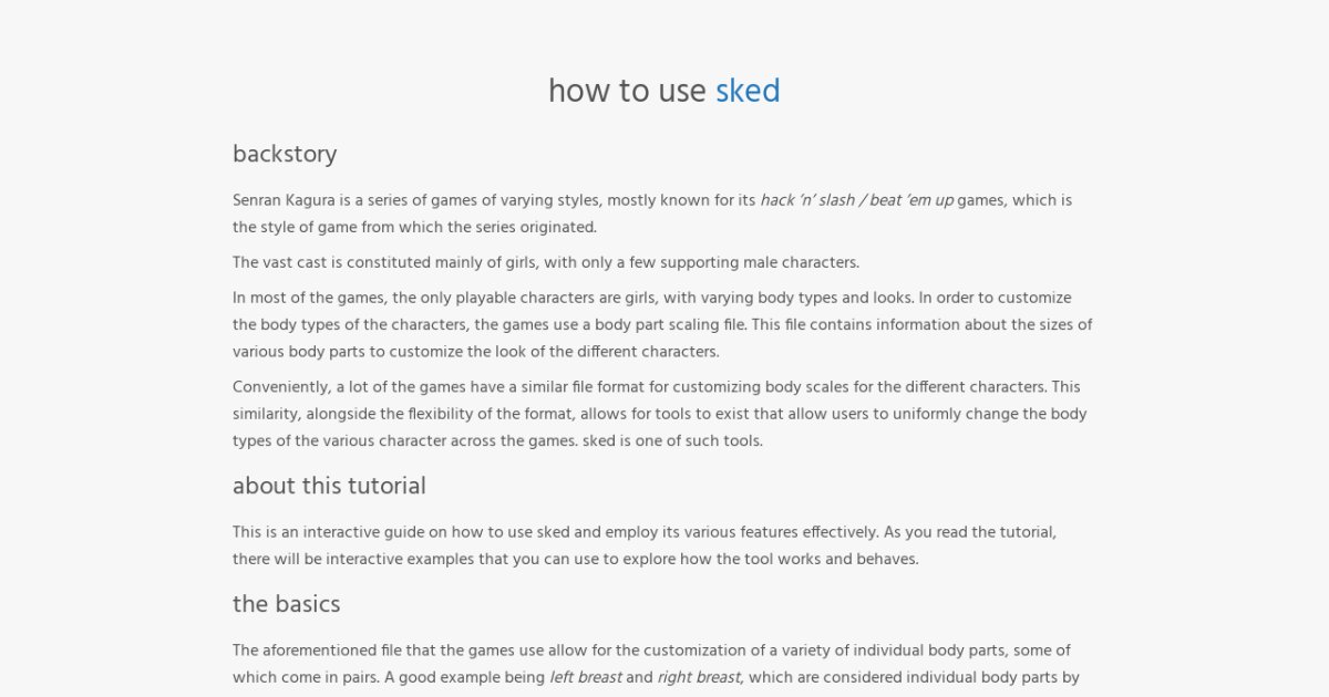 sked tutorial