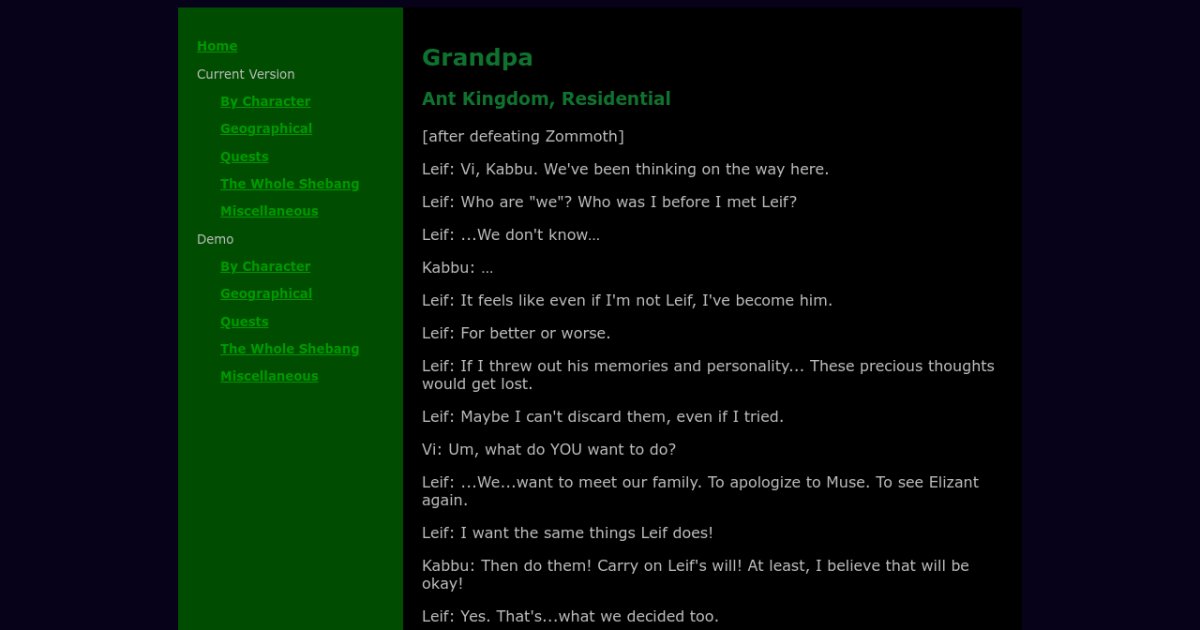Bug Fables Transcript Project