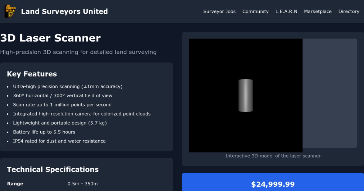 3D Laser Scanner - Land Surveyors United Marketplace