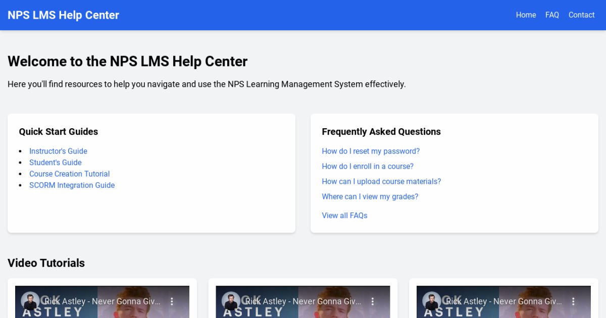 NPS LMS Help Center