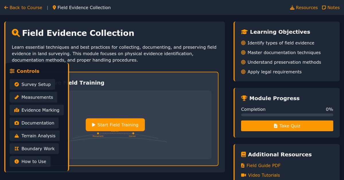 Field Evidence Collection - Land Surveying Training