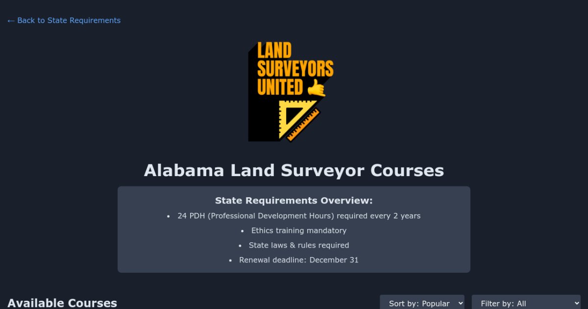 Alabama Land Surveyor Courses - Land Surveyors United