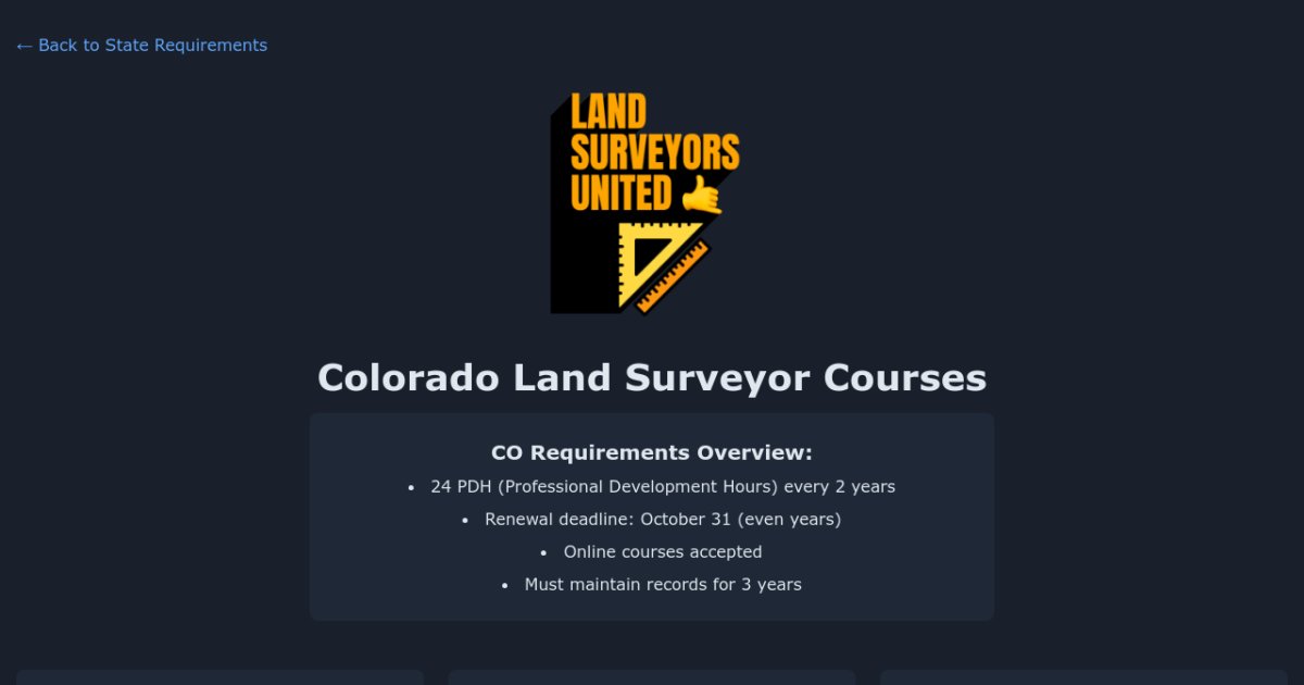 Colorado Land Surveyor Courses - Land Surveyors United