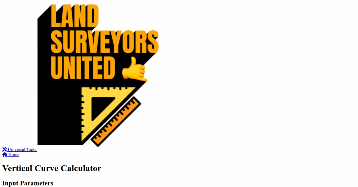 Vertical Curve Calculator - Universal Tools