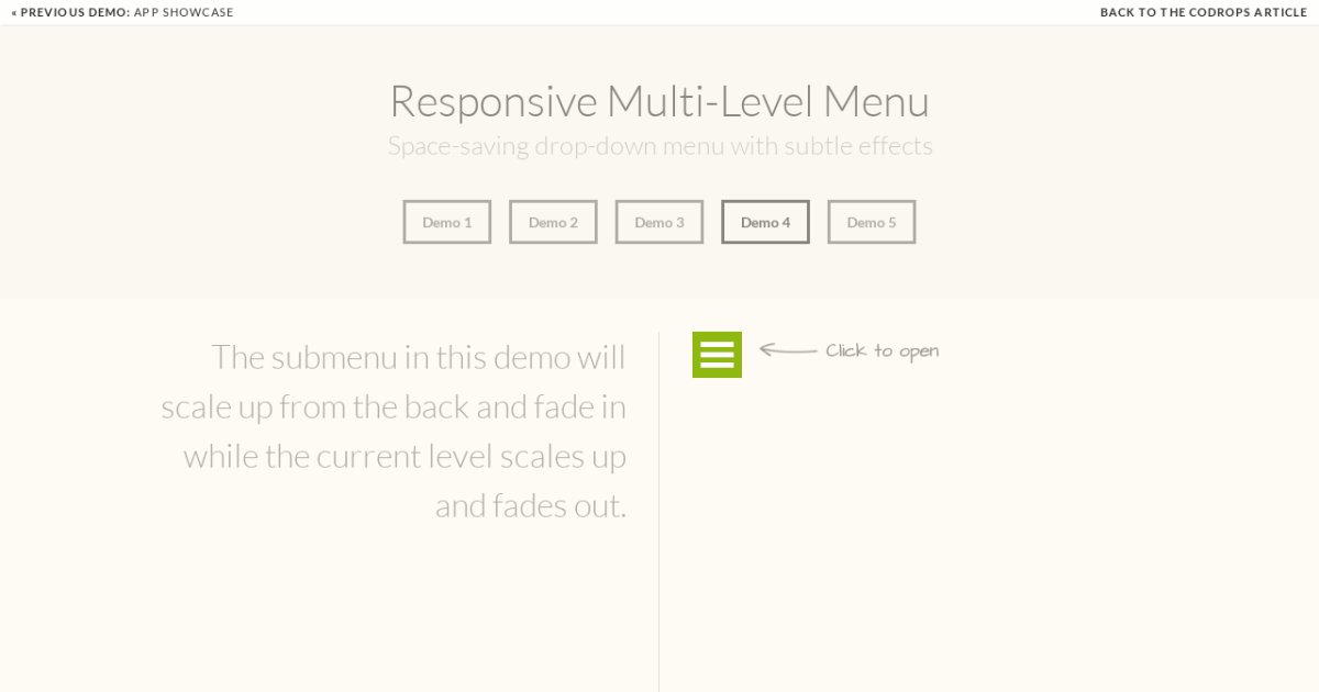 Responsive Multi-Level Menu - Demo 4