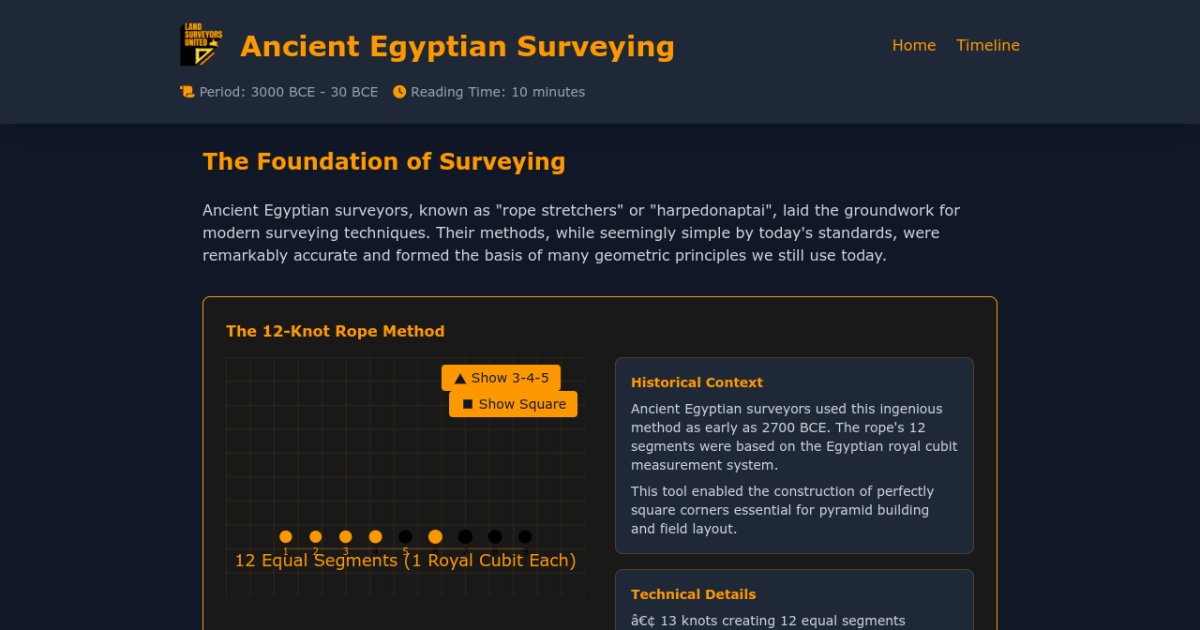 Ancient Egyptian Surveying - SRVYRTIMES.AI