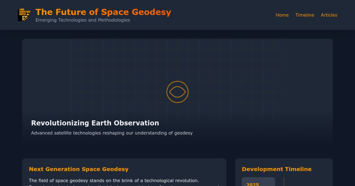 The Future of Space Geodesy - SRVYRTIMES.AI