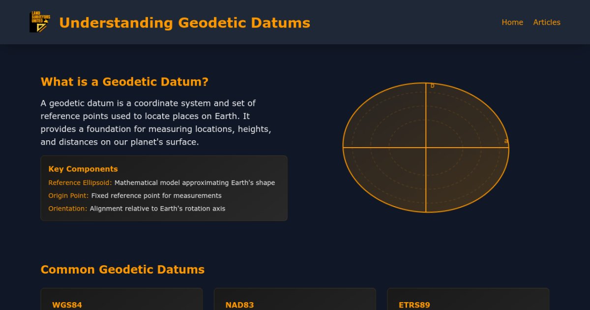 Land Surveyors United - Understanding Geodetic Datums