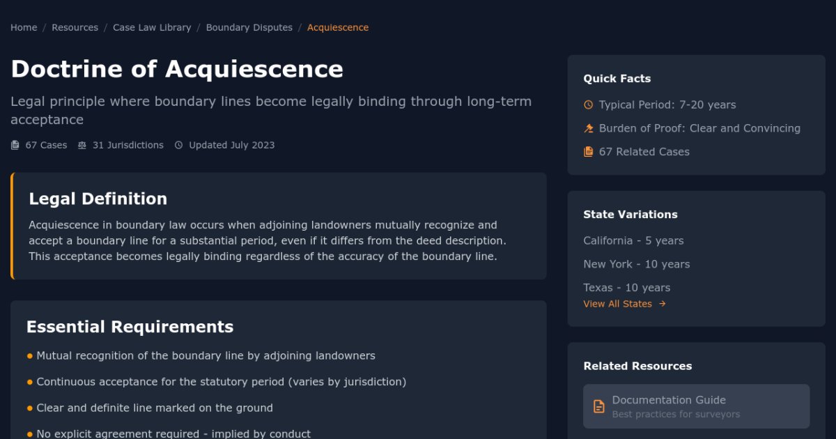 Acquiescence in Boundary Law | Learn Surveying