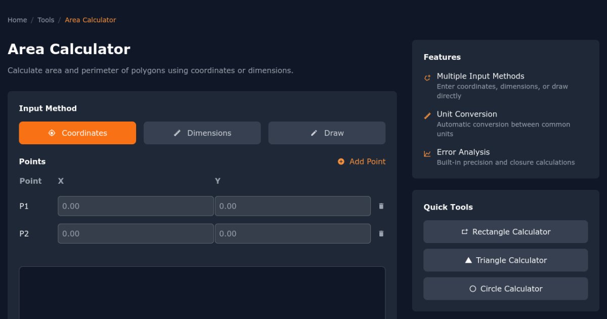 Area Calculator | Learn Surveying