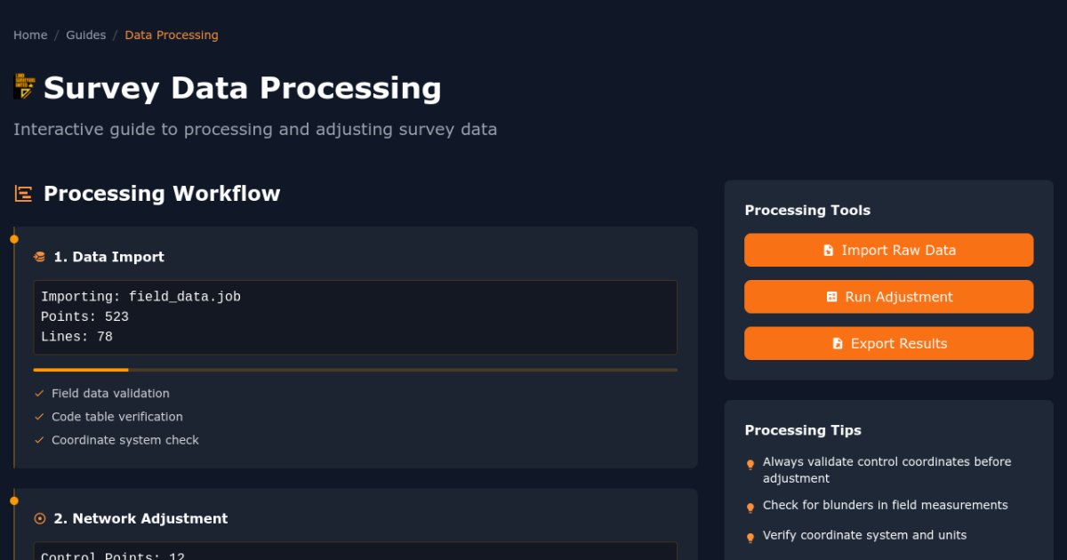 Data Processing Guide | Learn Surveying