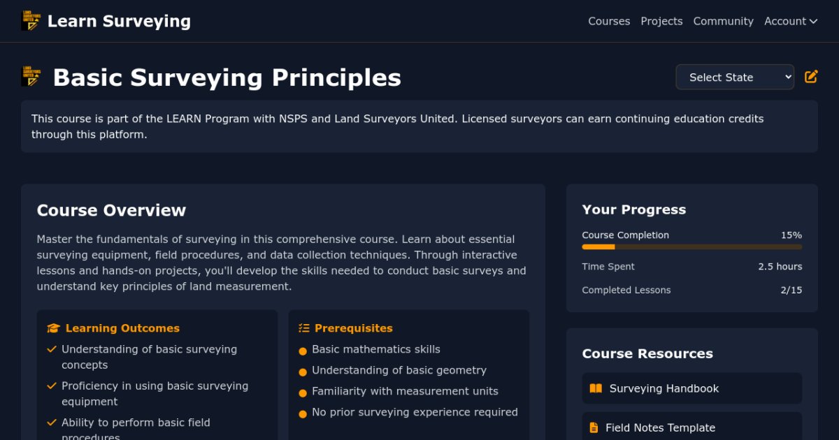 Basic Surveying Principles Course | Learn Surveying