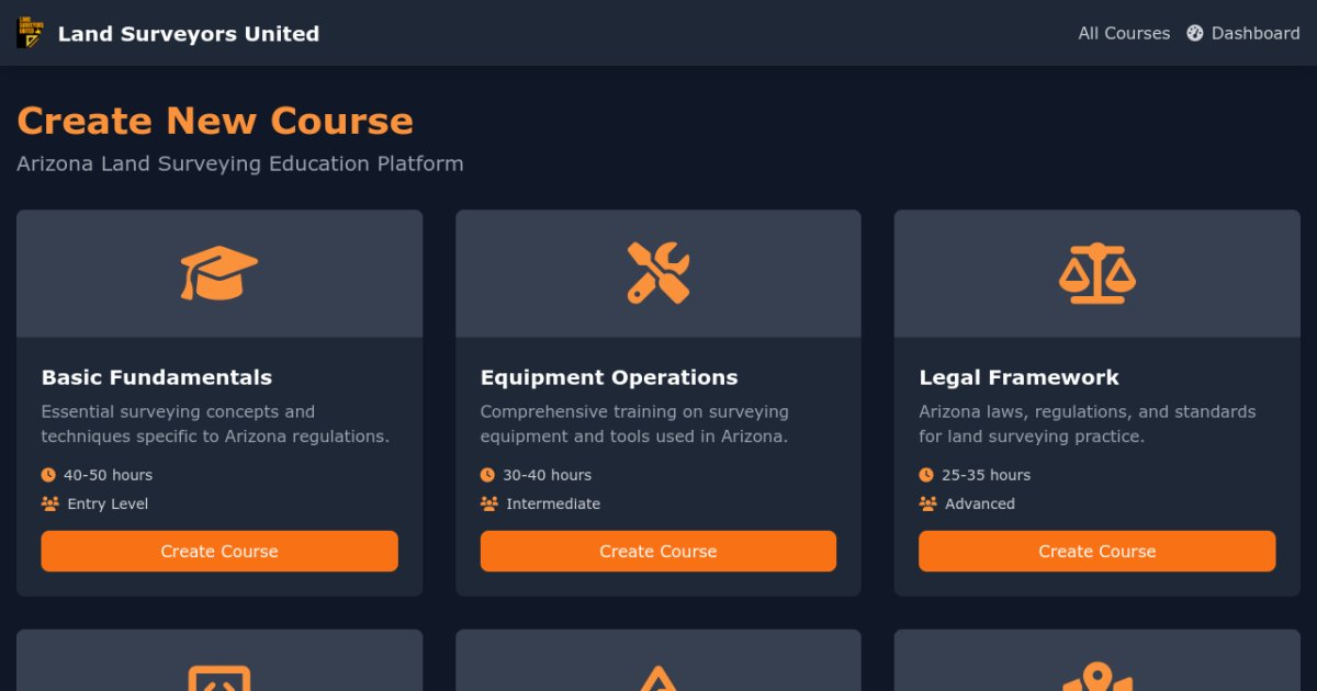 Create New Course - Arizona | Land Surveyors United