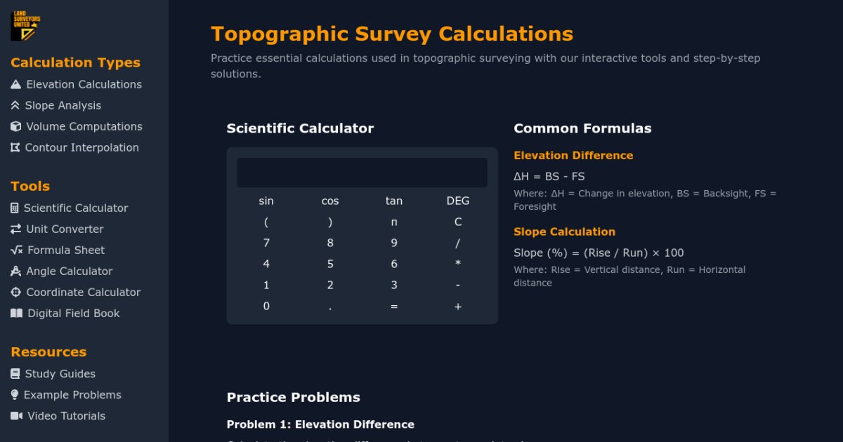 Topographic Survey Calculations - L.E.A.R.N Surveying