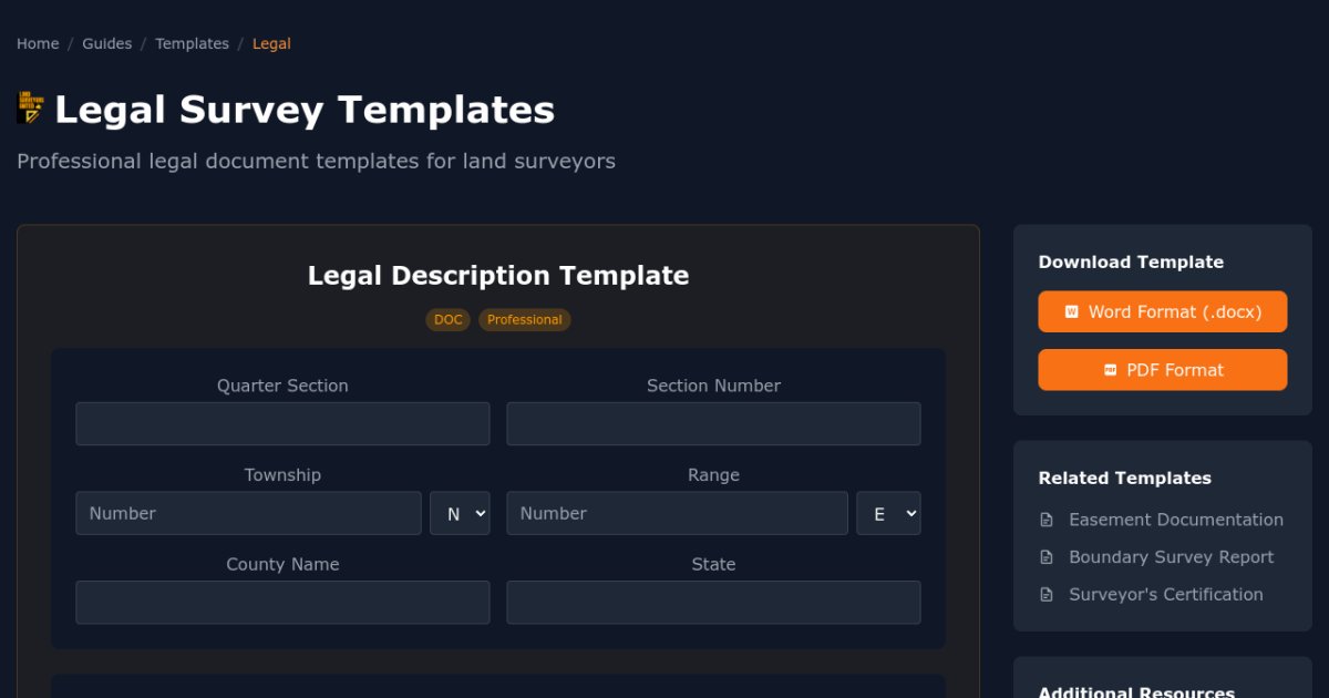 Legal Survey Templates | Learn Surveying