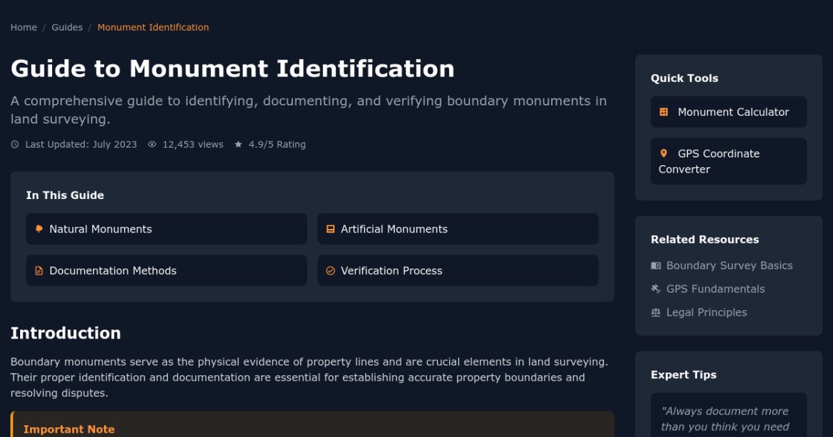 Monument Identification Guide | Learn Surveying