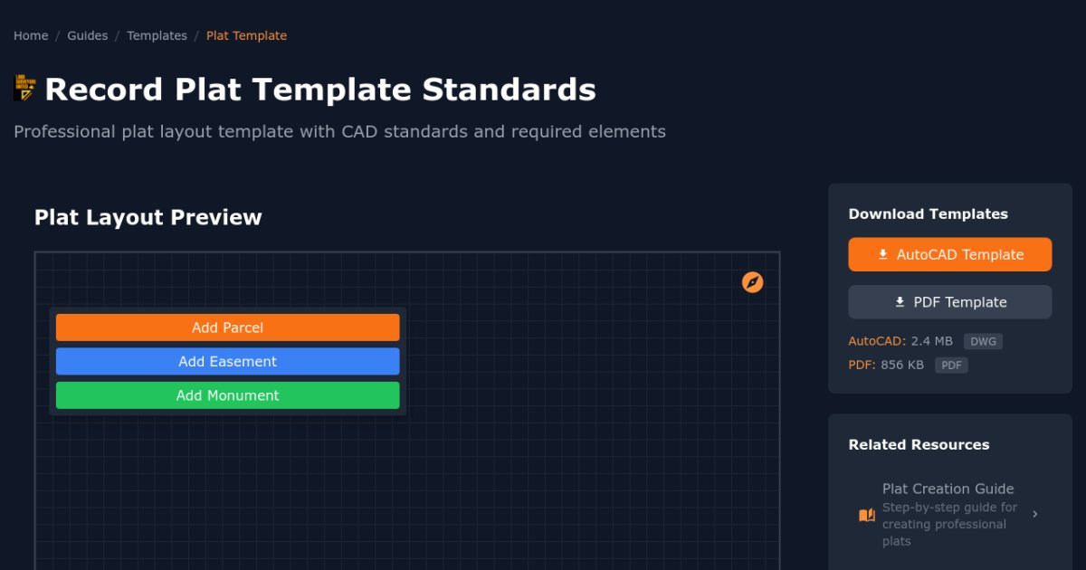 Plat Template & Standards | Learn Surveying