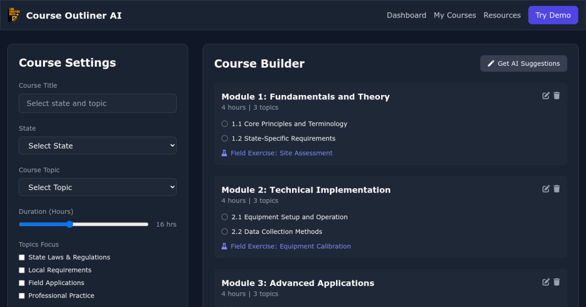 Course Outliner AI | Land Surveyors United