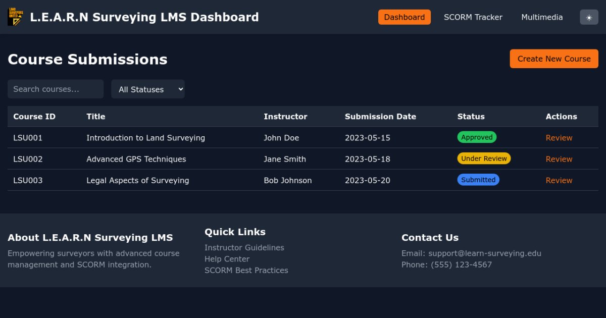 L.E.A.R.N Surveying LMS Dashboard