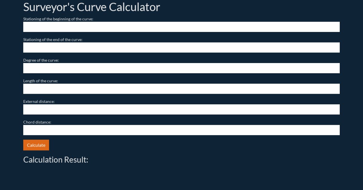 Surveyor's Curve Calculator