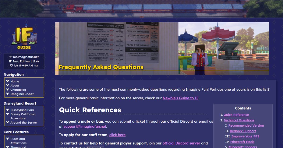 Frequently Asked Questions — Imagine Fun Guide