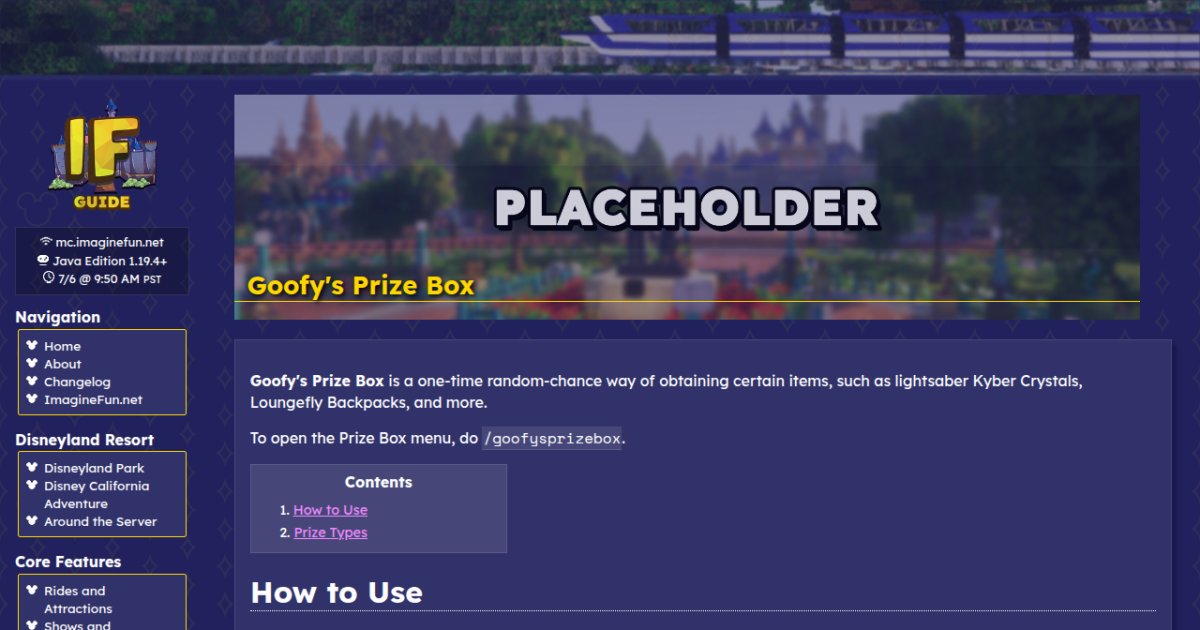 Goofy's Prize Box — Imagine Fun Guide