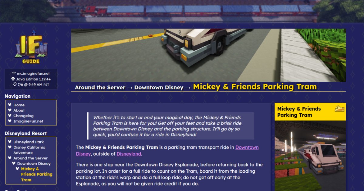 Mickey & Friends Parking Tram – Imagine Fun Guide