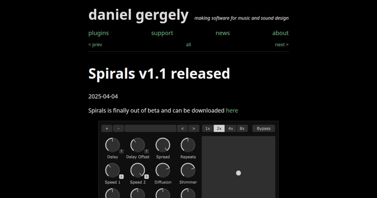 Spirals v1.1 released - daniel gergely