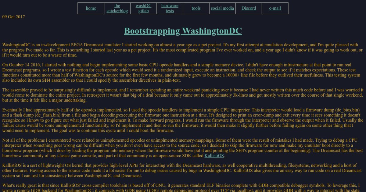 Bootstrapping WashingtonDC