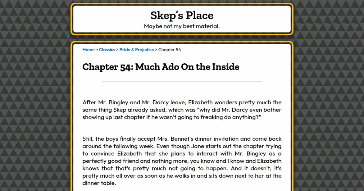 Skep's Place | Pride & Prejudice