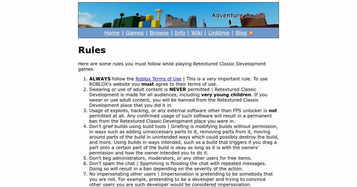 Rules | Retextured Classic Development