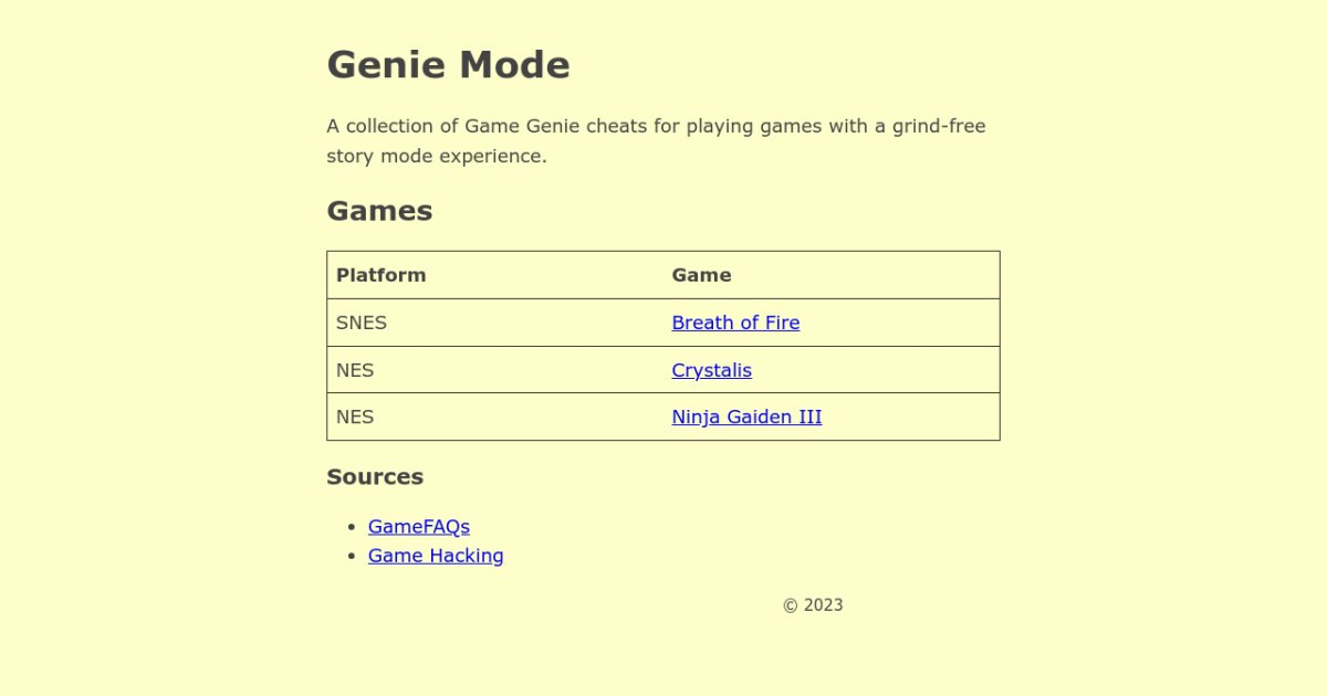 Genie Mode