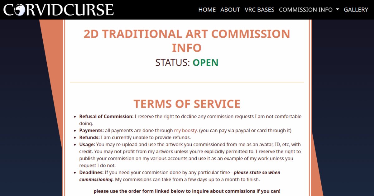 2D Commission Info | CORVIDCURSE