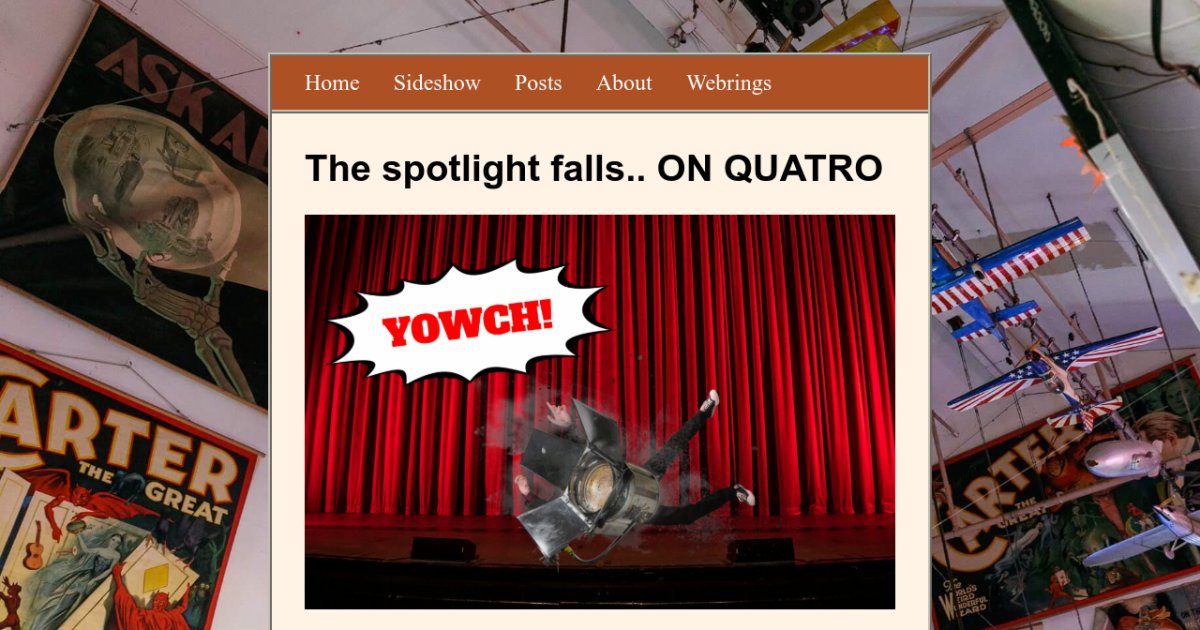 The spotlight falls..