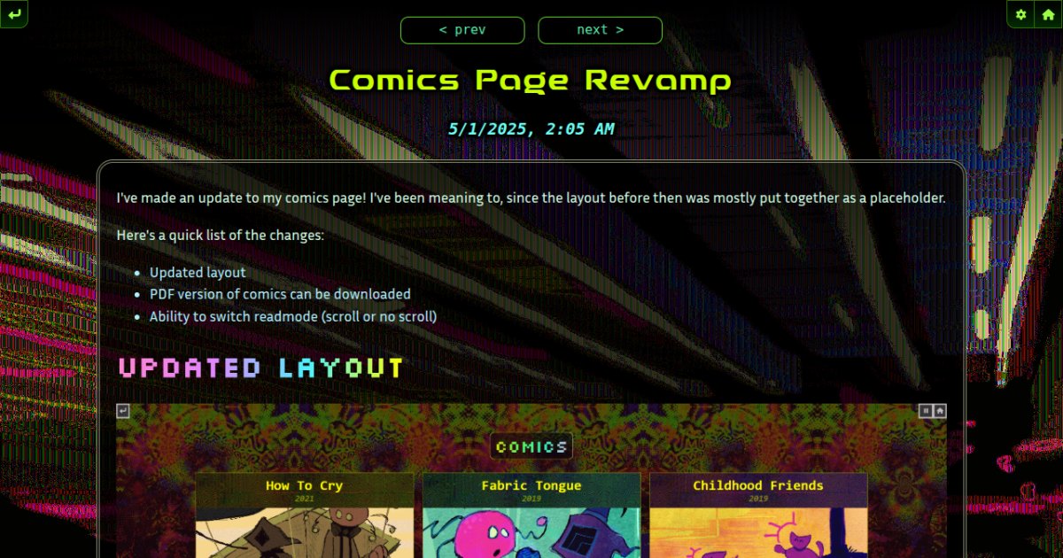 ENTRY 5.1.2025 Comics Page Revamp