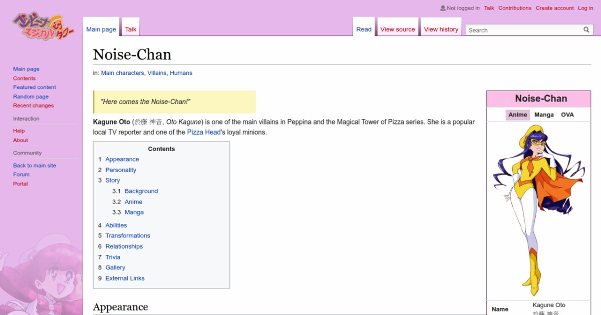 Noise-Chan - Peppina and The Magical Tower of Pizza Wiki