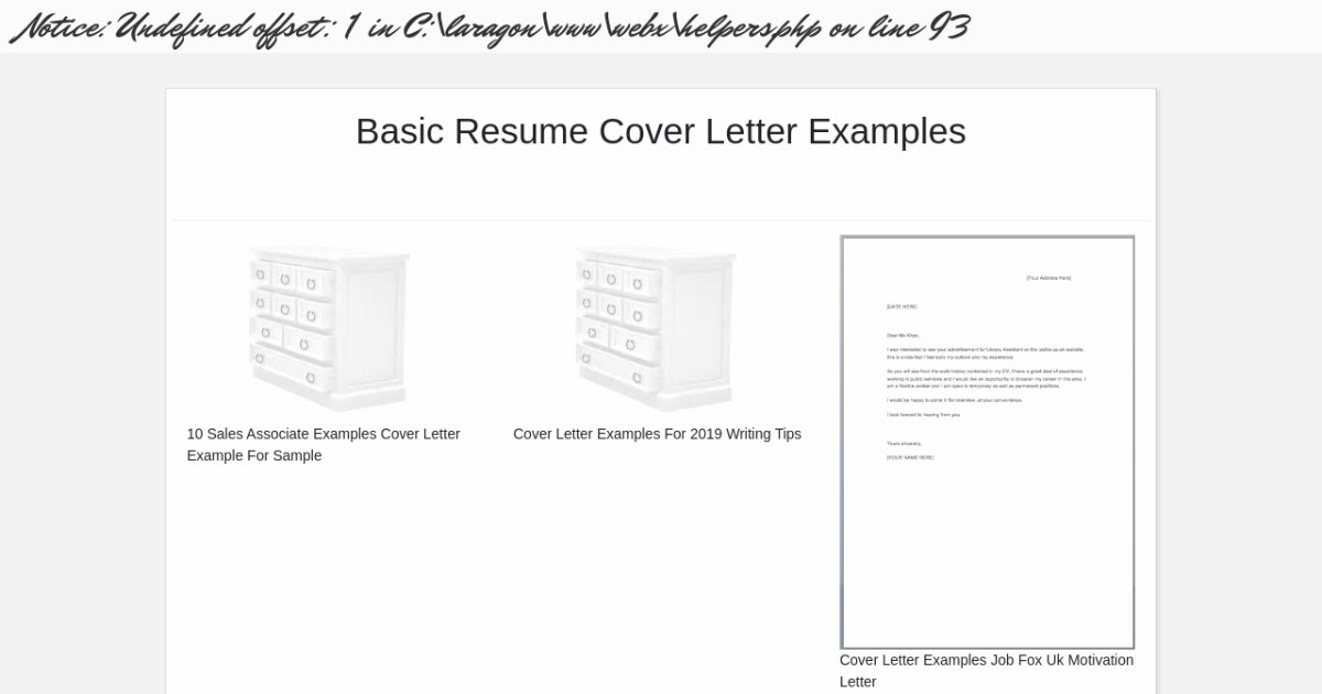 Basic Resume Cover Letter Examples