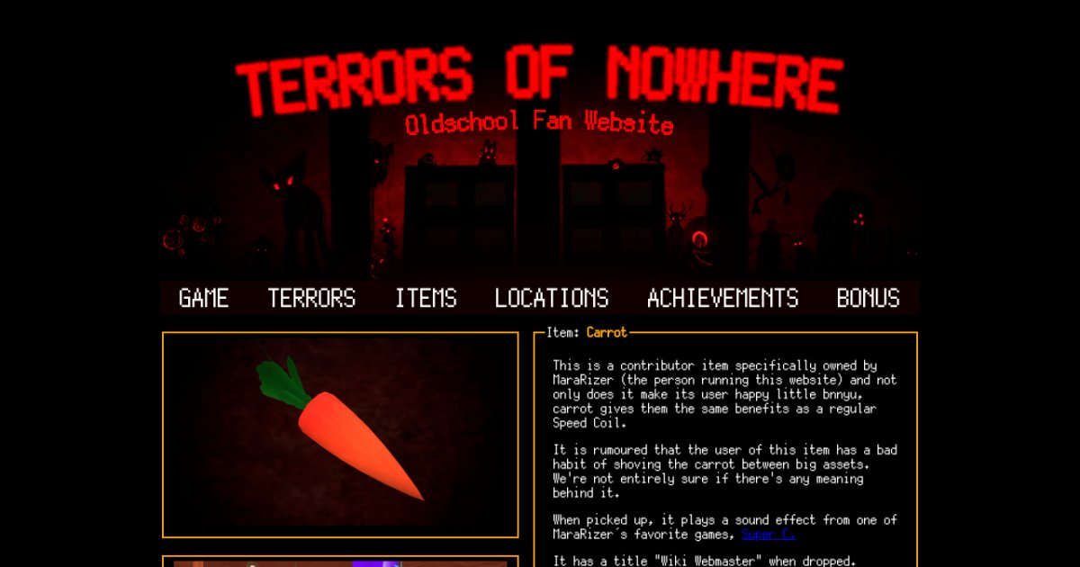 Carrot // Terrors of Nowhere Fan Website