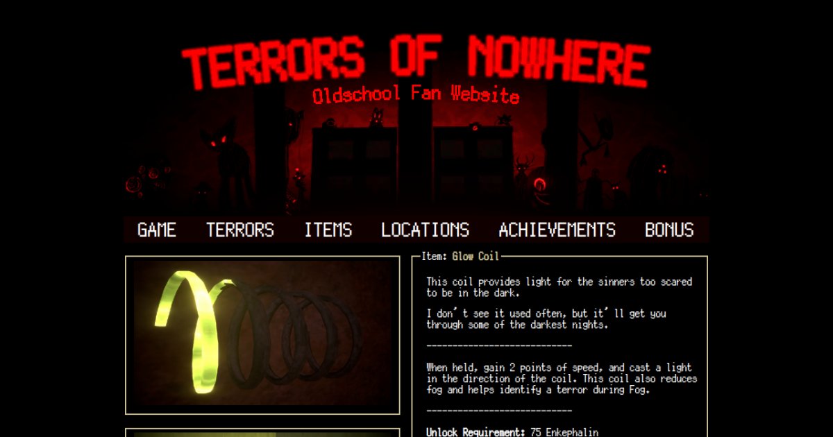 Glow Coil // Terrors of Nowhere Fan Website