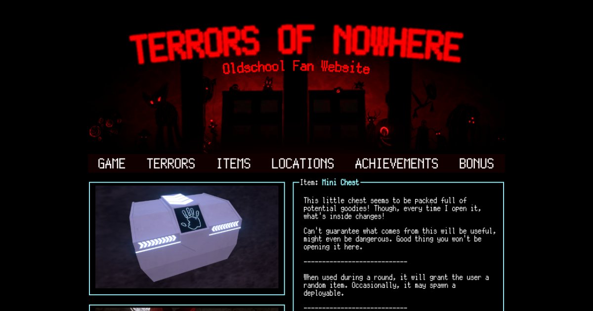 Mini Chest // Terrors of Nowhere Fan Website