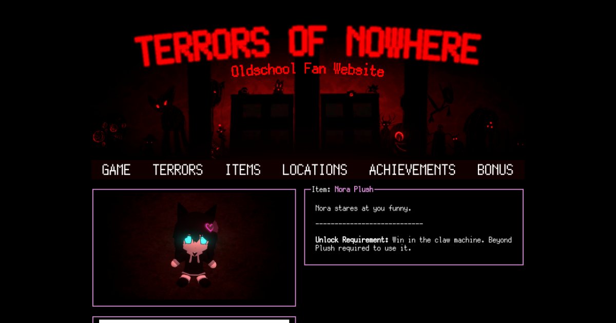 Nora Plush // Terrors of Nowhere Fan Website