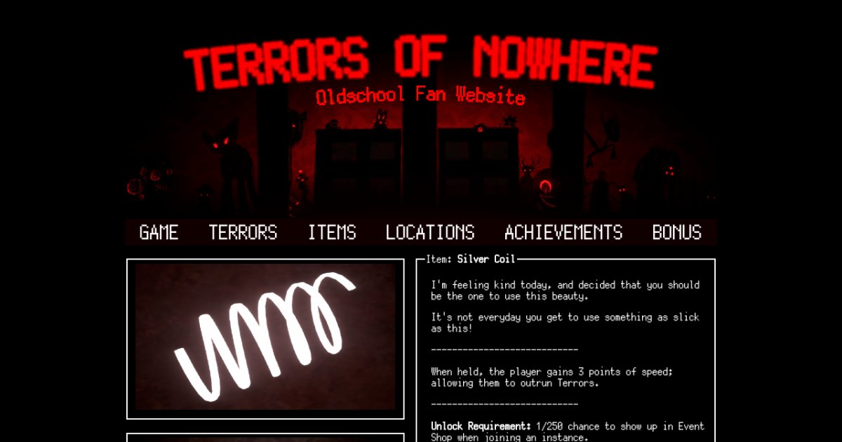 Silver Coil // Terrors of Nowhere Fan Website